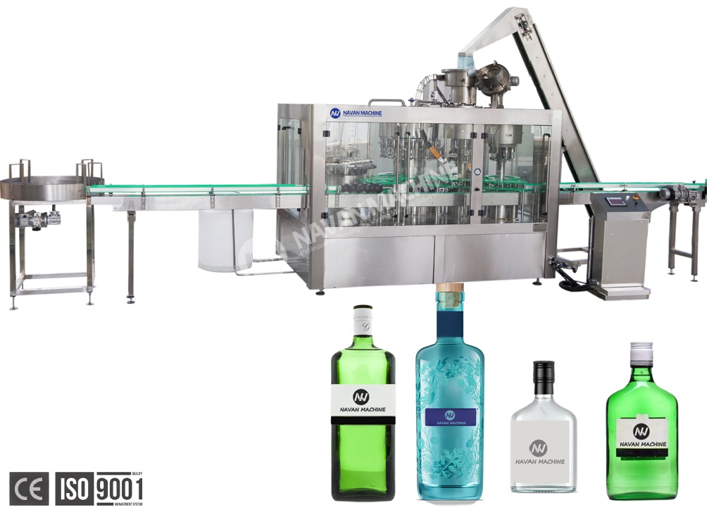 Alcohol Bottling Machine Fully Automatic Glass Bottled Gin Wine Vodka ...